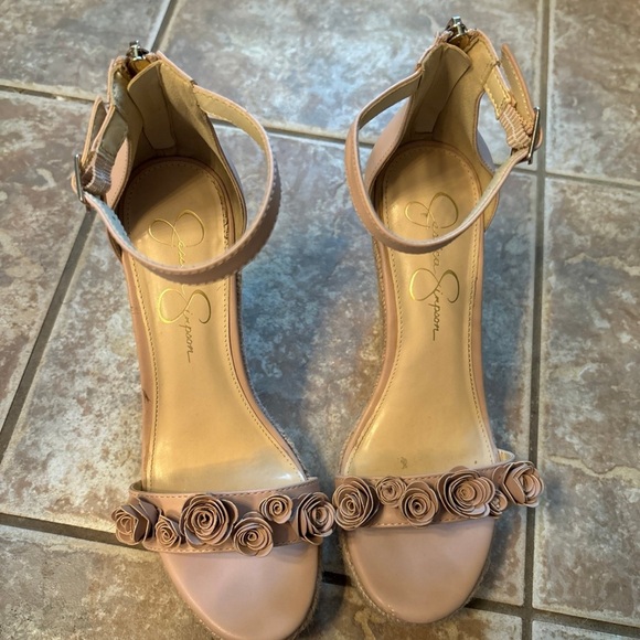 Jessica Simpson | Shoes | Jessica Simpson Jeffina Blush Wedges | Poshmark